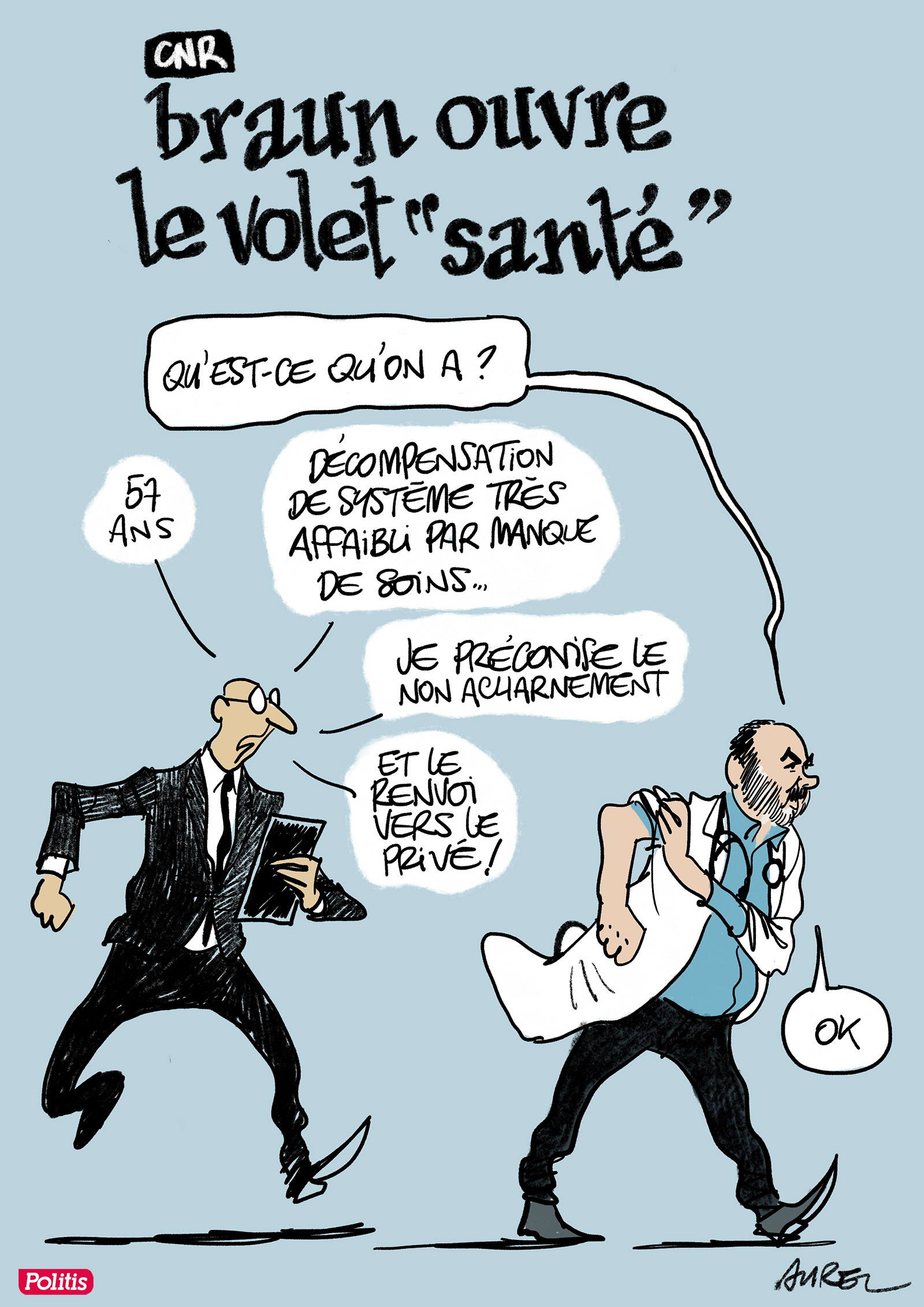 Le dessin d'Aurel : CNR sur la santé et réforme des retraites