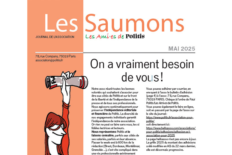 « Les Saumons », bulletin de l’association, édition de mai 2025 - POLITIS